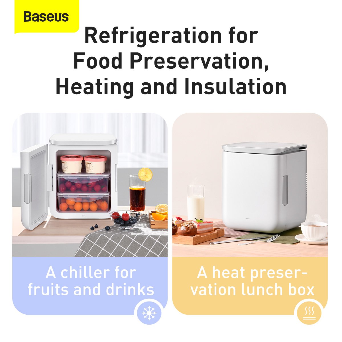 Baseus Igloo Mini Fridge | 6L Cooler and Warmer - Baseus Official Store