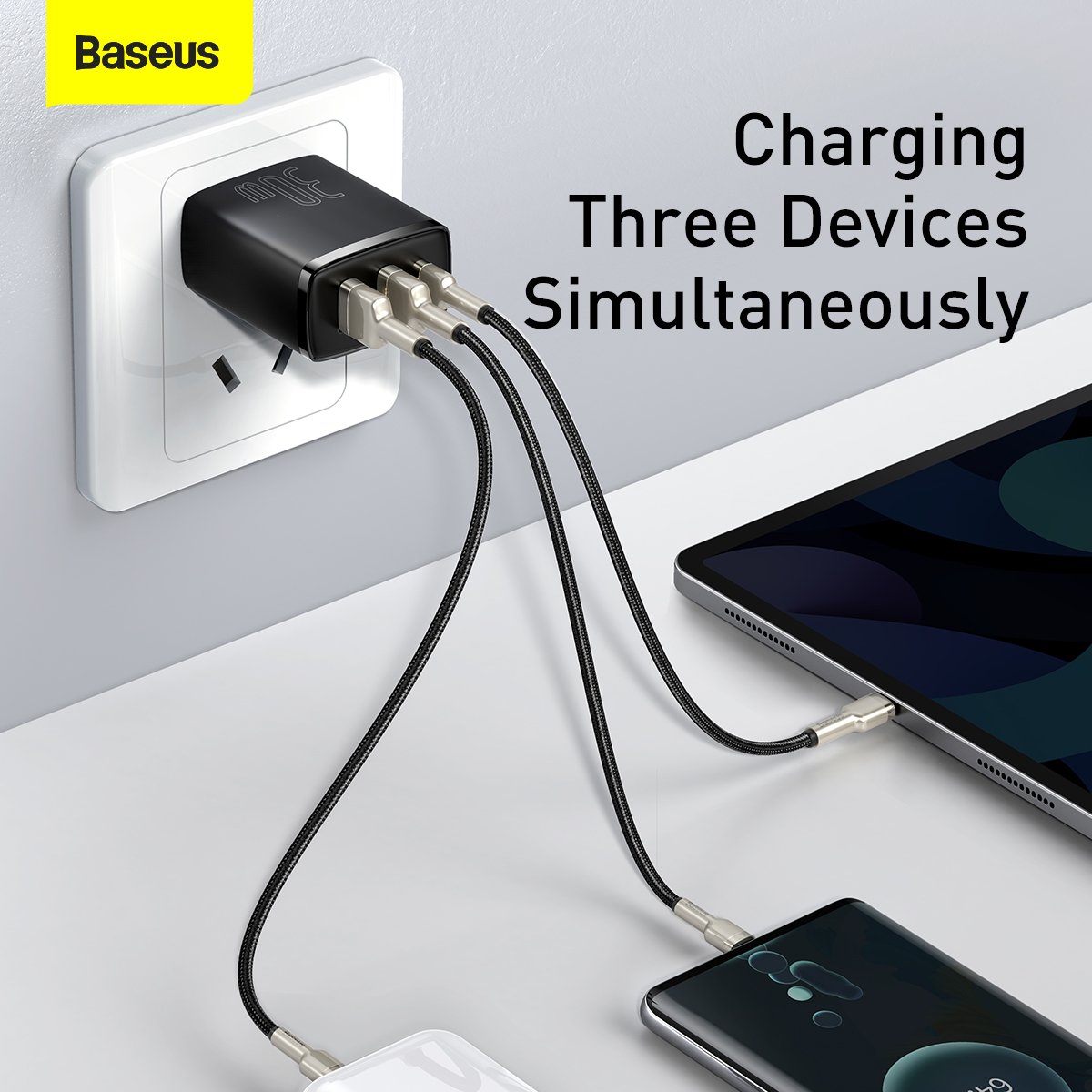 Baseus Compact Quick Fast Charger 2U+C 30W CN Black - Baseus Official Store