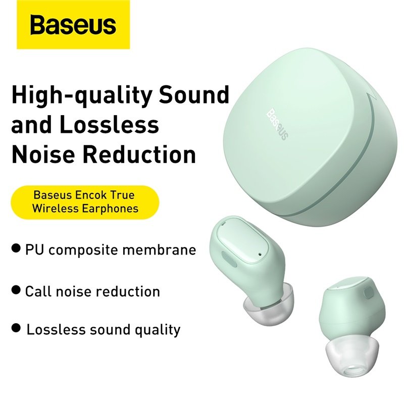 Baseus Encok True Wireless Earphones WM01 Green - Baseus Official Store