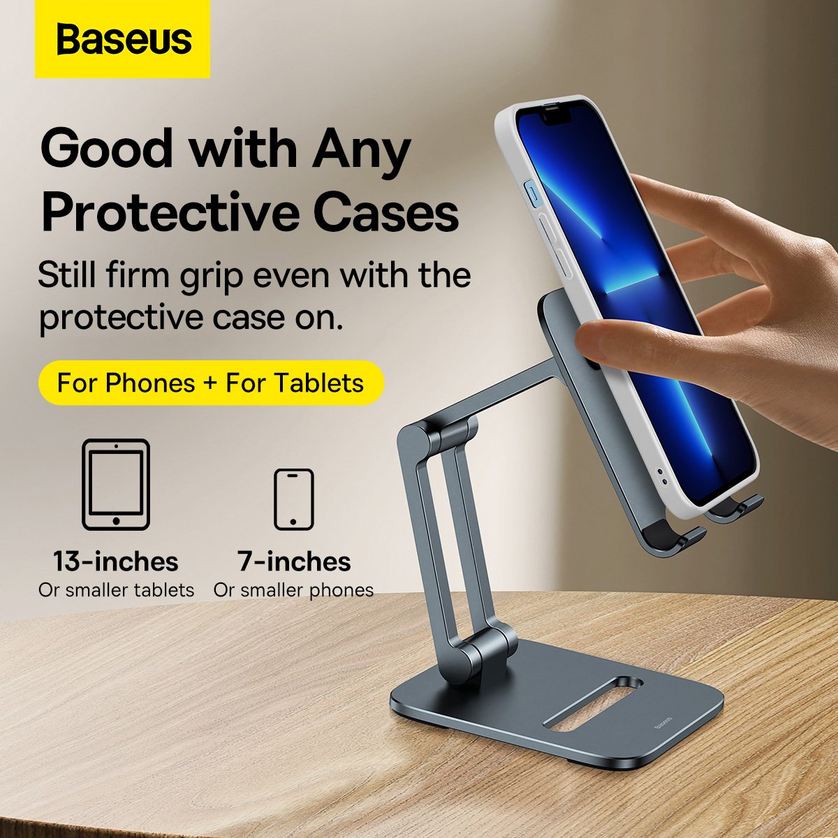 Baseus Desktop Biaxial Foldable Metal Stand (for Phones) Grey - Baseus ...