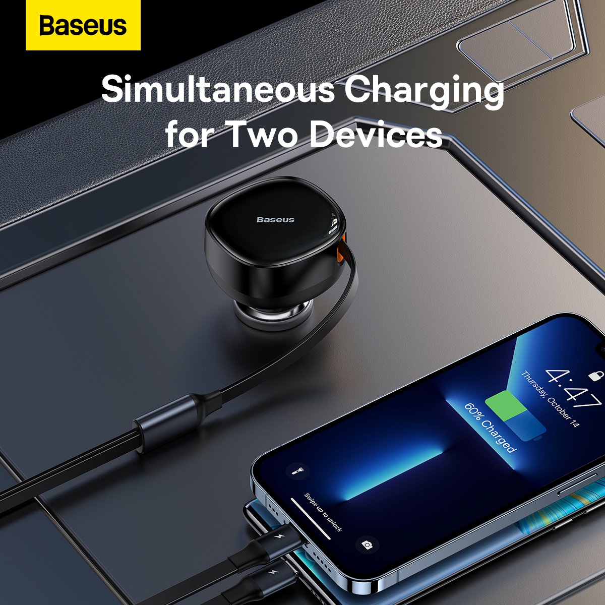 Baseus Enjoyment Retractable 2-in-1 Car Charger C+L 30W Black - Baseus ...