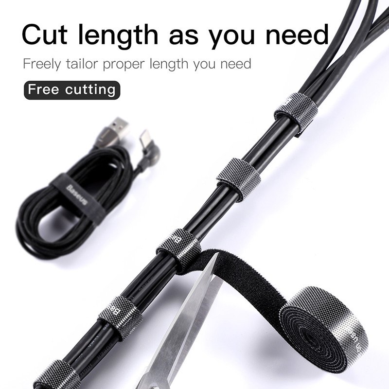 Baseus Colourful Circle Velcro Strap Black - Baseus Official Store