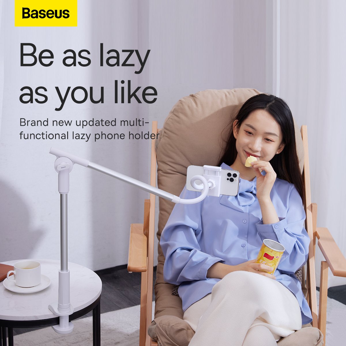Baseus Unlimited Adjustment Lazy Phone Holder Gery - Baseus Official Store