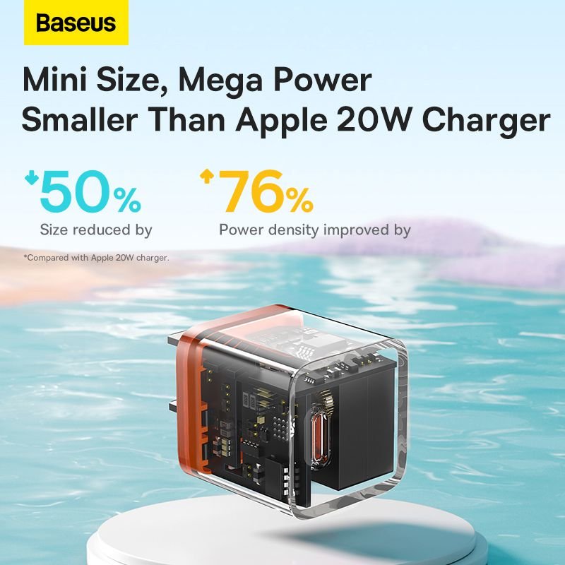 Baseus GaN5 Fast Charger Mini 1C 20W CN Amber Orange - Baseus Official ...