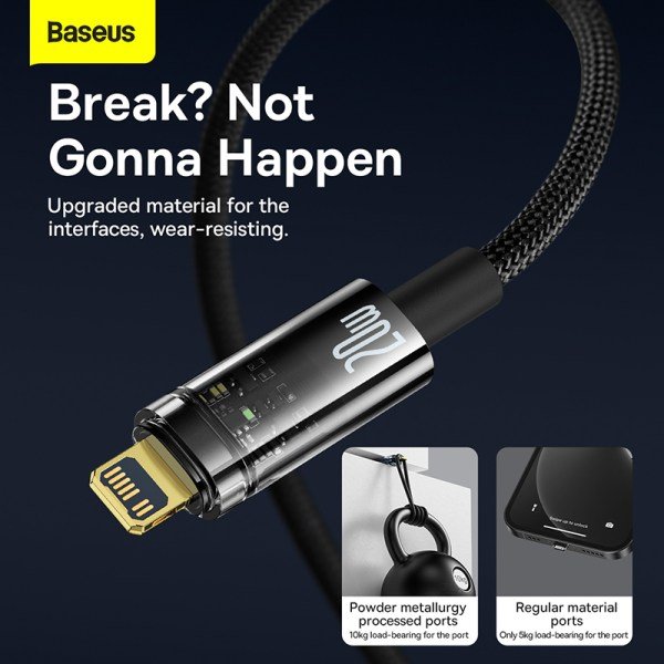 Baseus Explorer Series Auto Power-Off Fast Charging Data Cable Type-C ...