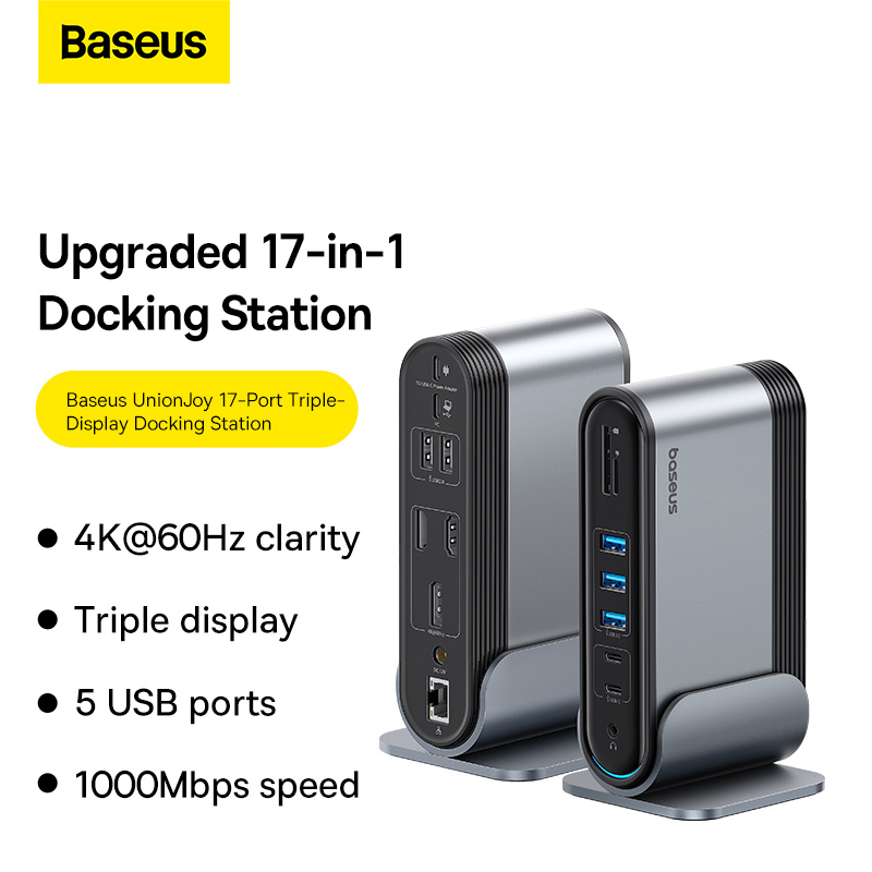 Baseus UnionJoy 17-Port Triple-Display Docking Station - Baseus ...