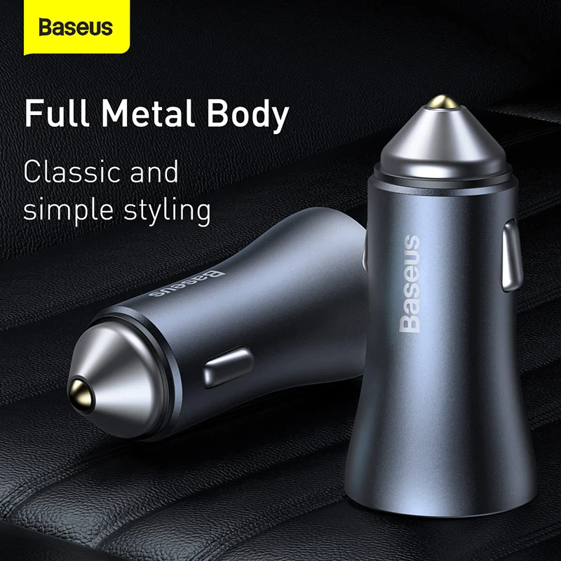 Baseus Golden Contactor Pro Dual Quick Car Charger U+C 40W - Baseus ...