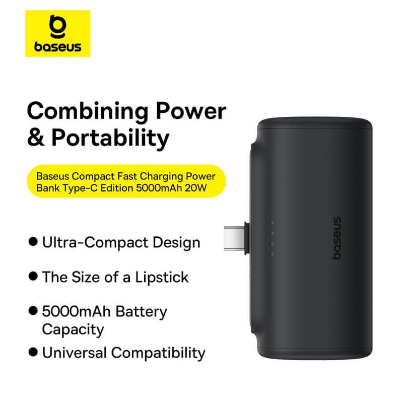 Baseus Compact Fast Charging Power Bank Type-C Edition 5000mAh 20W ...
