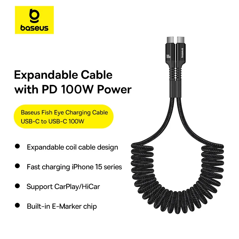 Baseus Fish-Eye Charging Data Cable USB-C to USB-C 100W - Baseus ...